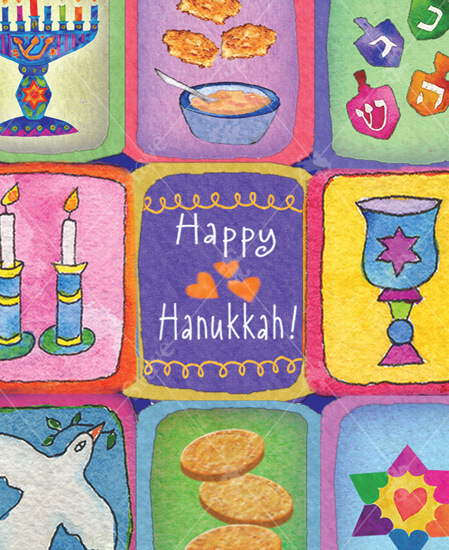 Hanukkah Squares, a traditional puzzle - Stave Puzzles
