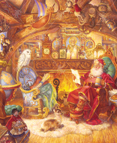 St. Nicholas In His Study, a traditional puzzle - Stave Puzzles