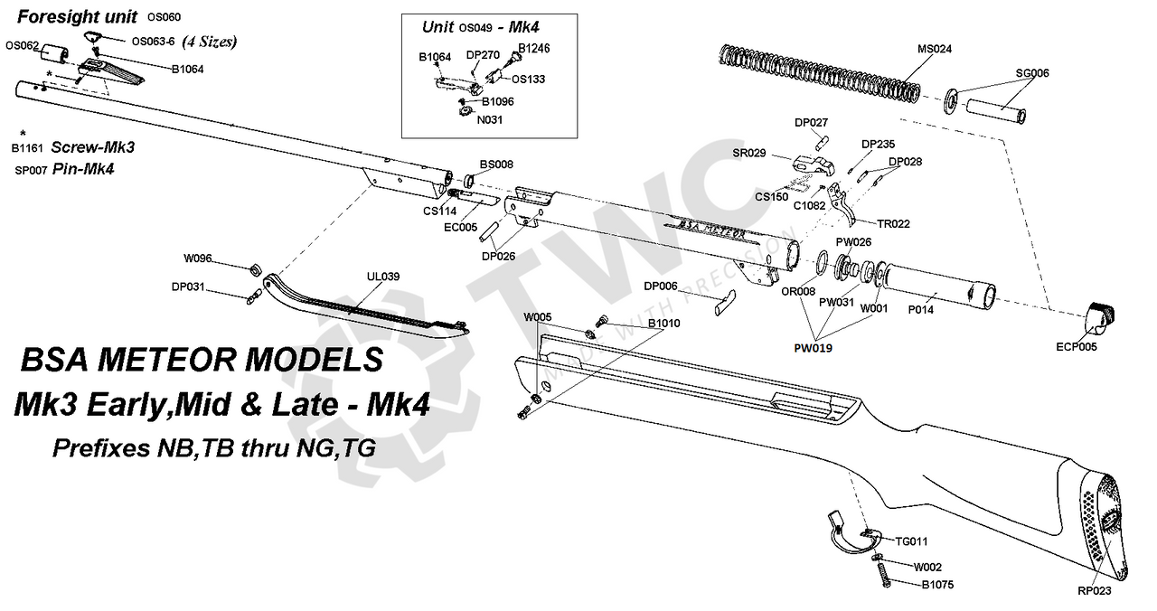 TK008 TWC Ultra Premium Tuning Kit for BSA Meteor Mk3 Mk4 Mk5 and S