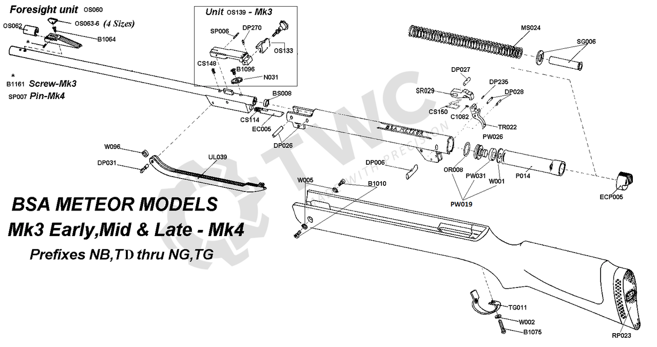 TK008 TWC Ultra Premium Tuning Kit for BSA Meteor Mk3 Mk4 Mk5 and S