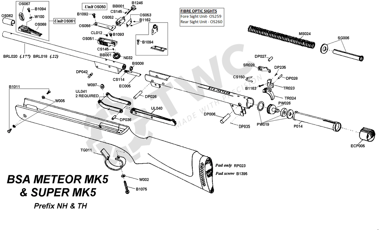 TK008 TWC Ultra Premium Tuning Kit for BSA Meteor Mk3 Mk4 Mk5 and S