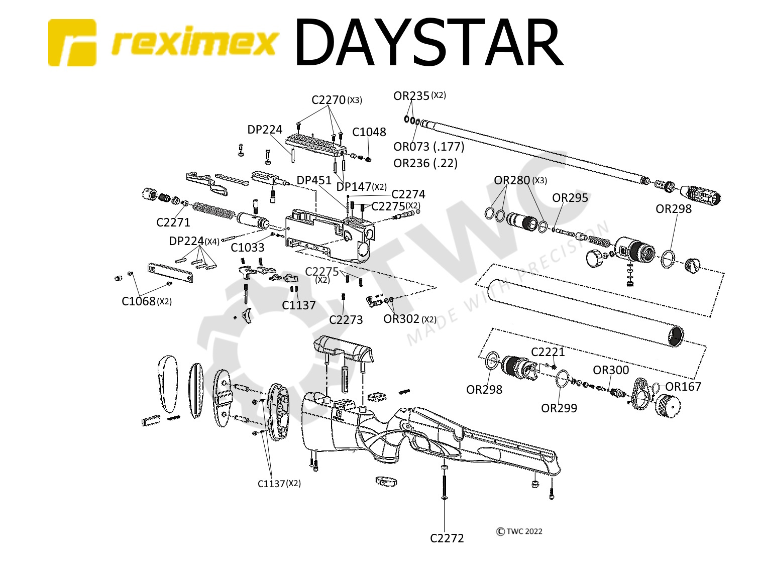 Airgun Spares - Reximex - Daystar - T. W. Chambers & Co