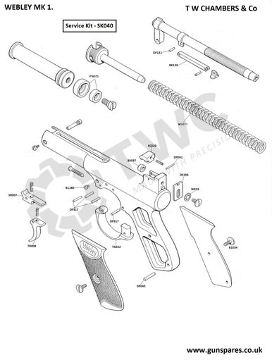 SK040 Webley Mk 1 Pistol Service kit - T. W. Chambers & Co