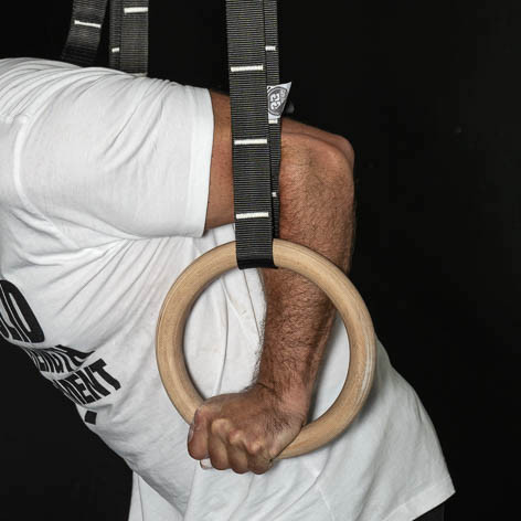 Solid Strength 28mm Wooden Gymnastics Rings - FIG Standard Olympic ...