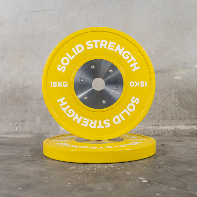 150kg Brushed Olympic Bumper Plate Package | SOLID STRENGTH EQUIPMENT