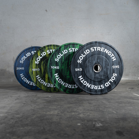 100kg Brushed Olympic Bumper Plate Package | SOLID STRENGTH EQUIPMENT