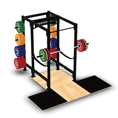 Solid Strength Goliath Space Saver Weightlifting Platform + Power Cage ...