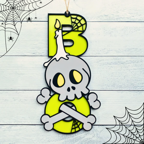 Skull BOO Halloween Sign | Woodcraft Design Company