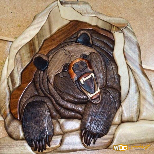 Intarsia Bear Wall Art | Woodcraft Design Company