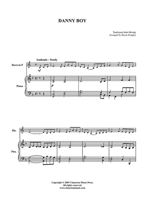 Traditional - Danny Boy (Arranged by Bryan Doughty) - Pope Horns Inc.