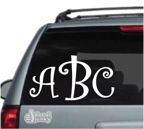 Fancy Monogram Decals & Stickers for Cars, Trucks, & Windows
