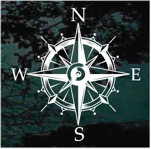 Nautical Compass & Wind Rose Car Decals & Stickers | Decal Junky