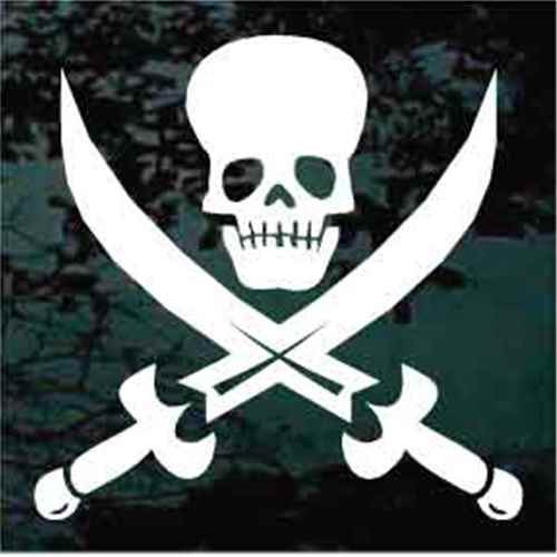 Jolly Roger Pirat Skull Decals Stickers - Decal Junky