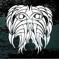 Large Vinyl Tribal Skull Window Decals & Car Stickers