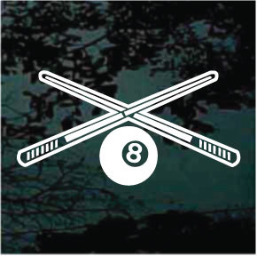 Pool Cue & Eight Ball Car Decals & Window Stickers | Decal Junky
