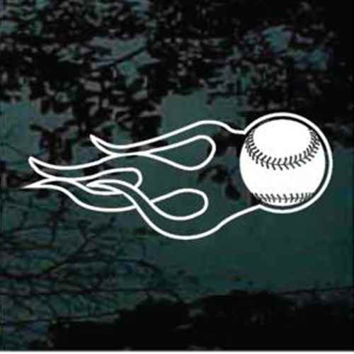 Baseball With Flames Car Decals & Window Stickers | Decal Junky