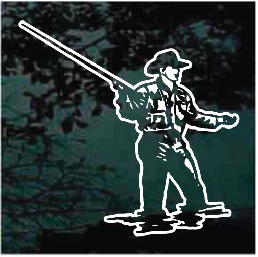 Fly Fisherman Fly Fishing Car Window Decals | Decal Junky