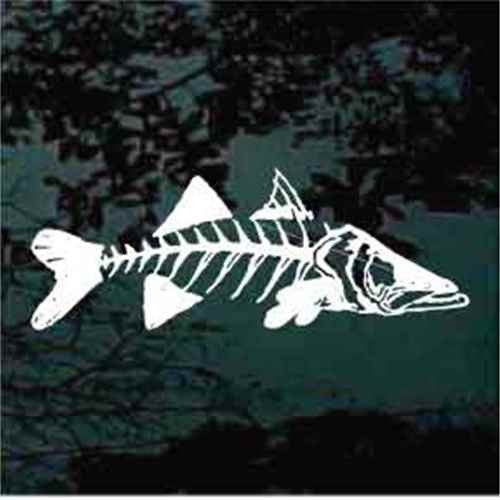 Fish Skeleton With Fins & Tail Decals & Stickers - Decal Junky