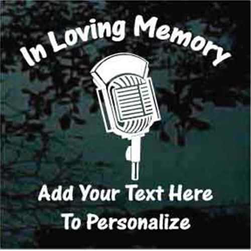 Microphone Memorial Decals & Window Stickers | Decal Junky