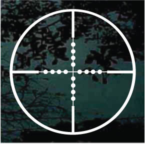 Scope Mil-Dot Reticle You Are Here Car Decals Stickers - Decal Junky