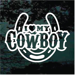I Love My Cowboy Decals Car Window Stickers - Decal Junky