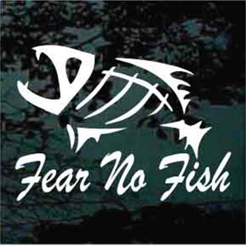 Fish Skeleton Fear No Fish Decals - Decal Junky