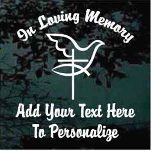 Dove Cross Memorial Decals & Stickers for Cars, Trucks, and Windows