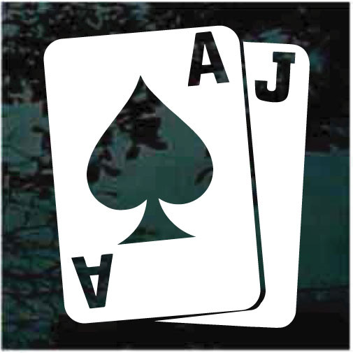 Black Jack Poker Decals Custom Vinyl Window Stickers | Decal Junky