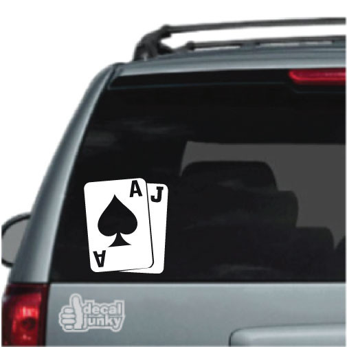 Black Jack Poker Decals Custom Vinyl Window Stickers | Decal Junky