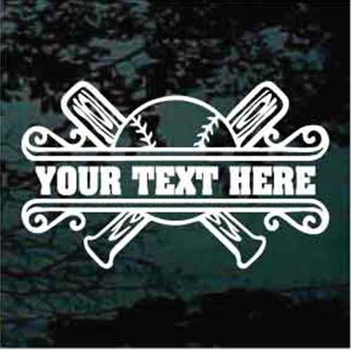 Baseball Bats Border Decals Custom Vinyl Window Stickers | Decal Junky