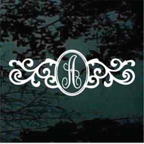 Monogram Decals Ornamental Oval Script Monogram DecalJunky