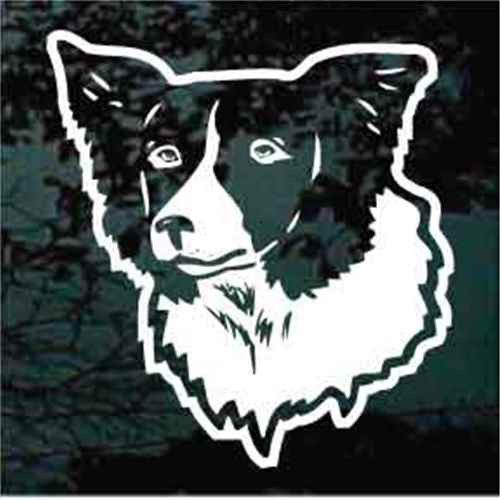 Sweet Border Collie Head Car Decals & Window Stickers | Decal Junky