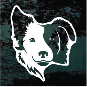 Pretty Border Collie Head Car Decals & Window Stickers | Decal Junky