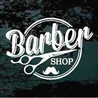 Round Barber Shop Window Sign Decals - Decal Junky