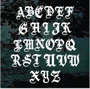 Old English Monogram Decals - DecalJunky