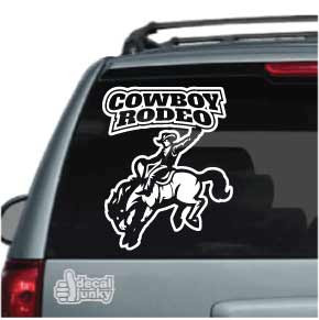Cowboy Rodeo Bucking Bronco Car Window Decals | Decal Junky