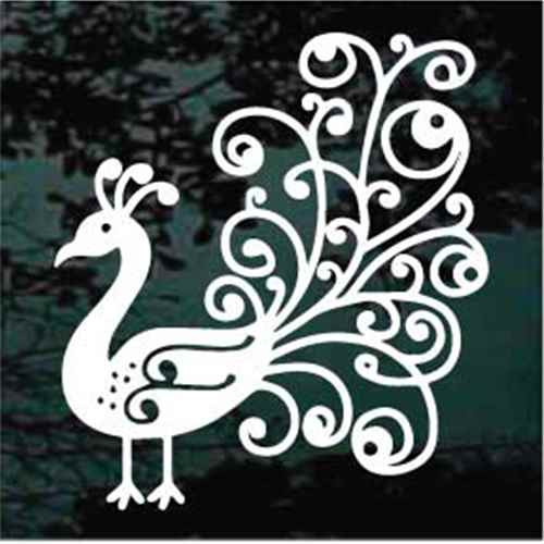Decorative Peacock Car Decals & Window Stickers | Decal Junky