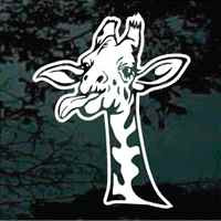 Giraffe Sticking Tongue Out Car Decals & Window Stickers | Decal Junky