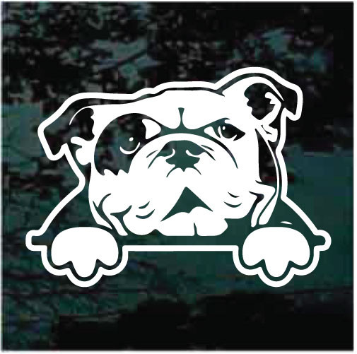English Bulldog Peeking Decals & Stickers | Decal Junky