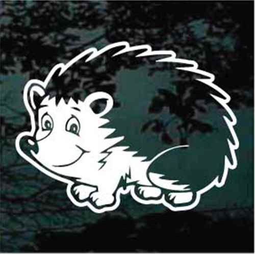Happy Hedgehog Cartoon Car Decals & Window Stickers | Decal Junky