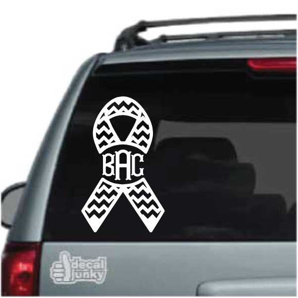 Chevron Awareness Ribbon Monogram Decals & Stickers | Decal Junky