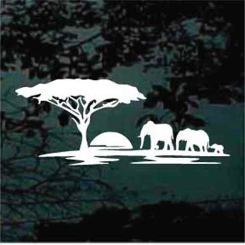 African Elephants Safari Car Window Decals & Stickers | Decal Junky