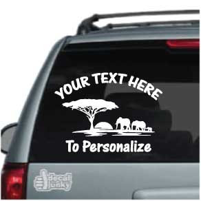 African Elephants Safari Car Window Decals & Stickers | Decal Junky