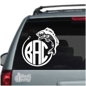 Bass Fish Monogram Decals & Car Window Stickers | Decal Junky
