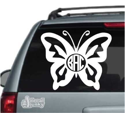 Butterfly Monogram Car Decals & Window Stickers | Decal Junky