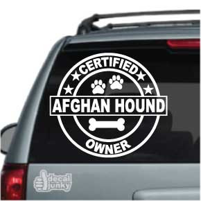 Certified Afghan Hound Owner Car Decals & Stickers | Decal Junky
