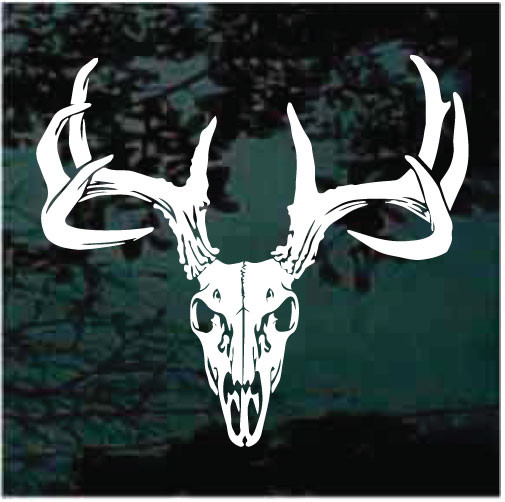 European Deer Skull Car Window Decals & Stickers | Decal Junky