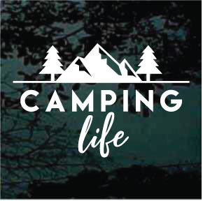 Camping Life Scene Car Decals & Window Stickers | Decal Junky
