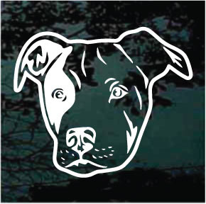 Friendly Pitbull Face Car Decals & Window Stickers | Decal Junky