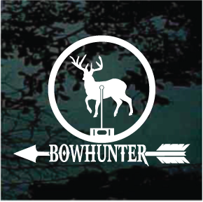 Bow Hunter Deer In Scope Car Decals & Window Stickers | Decal Junky